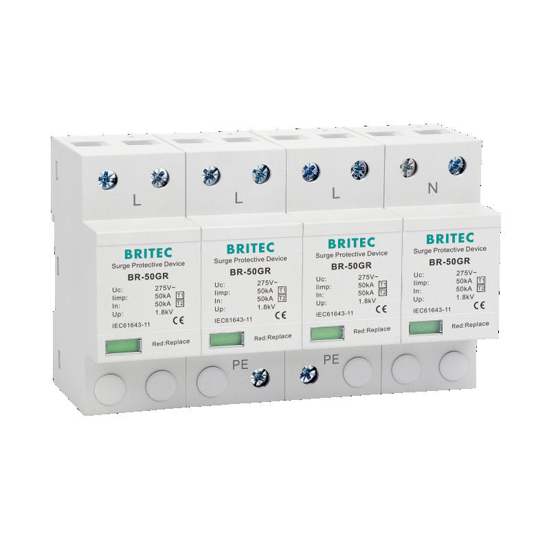 BR-50GR 4P Type 1 spd 50ka Surge Protection Device 3 Phase Lightning ...
