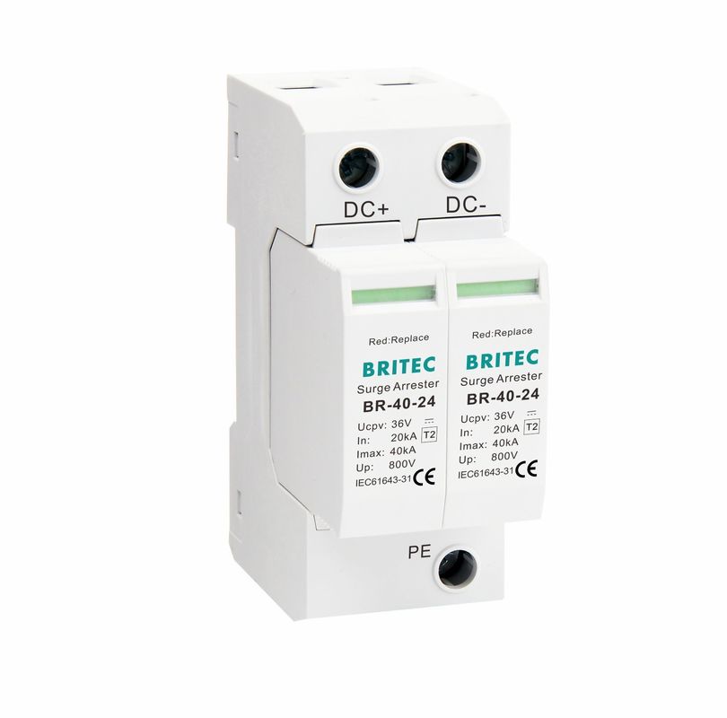 BR-40-24 DC SPD Surge Protection Device Dc Surge Suppressor 40kA 24v Pv ...