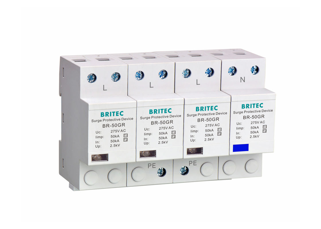 275v Power Surge Protection Device 50kA Three Phases 4P AC Power SPD