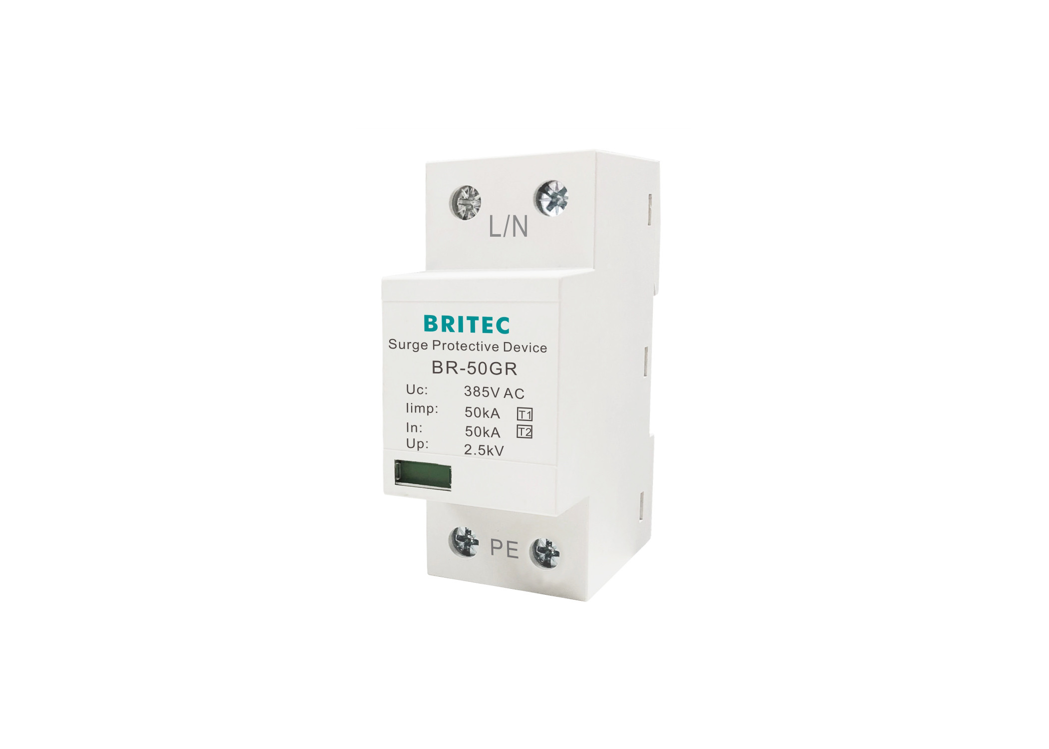 50kA Class B Surge Arrester 1P 385Vac Class I Surge Protector Type 1 SPD
