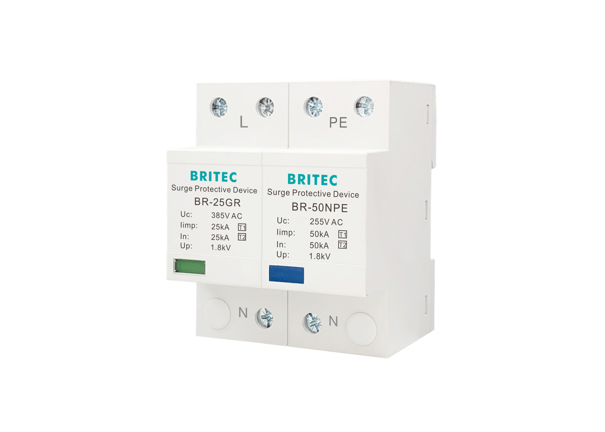 25 KA Single Phase Type 1 Surge Protection Device 1+1 Class I For TT TN-S