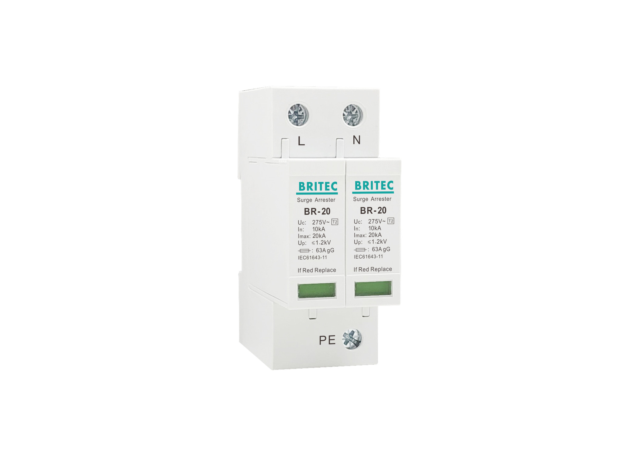10kA/20kA Class C Single Phase Power Surge Protection Device 2P AC ...