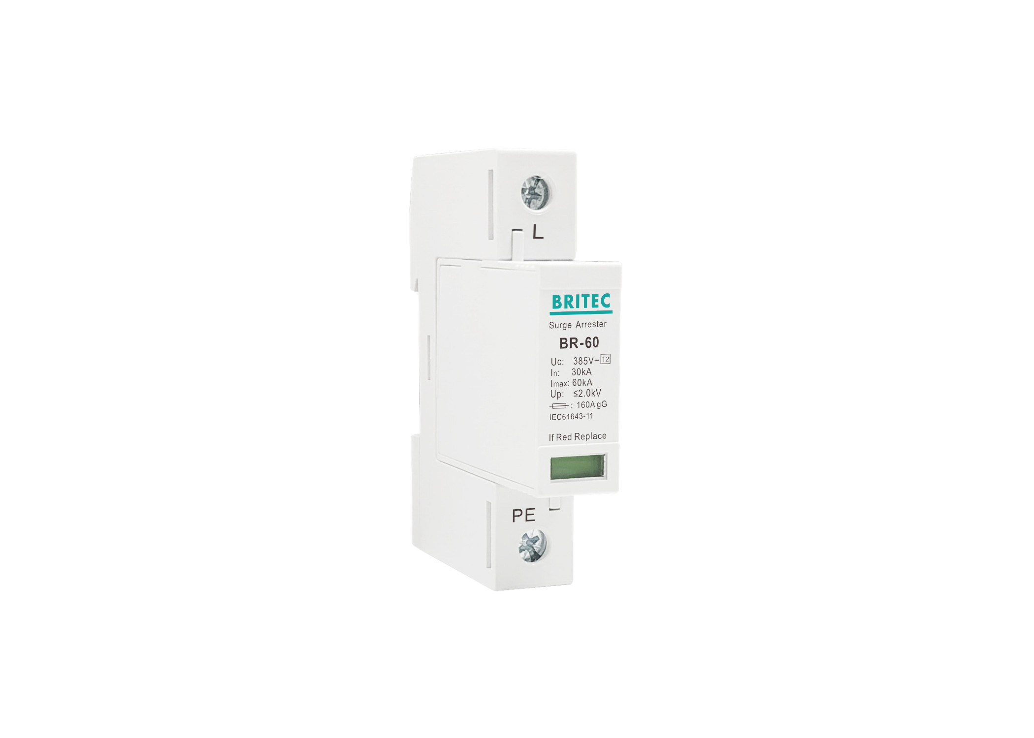 AC SPD Class C Single Phase 1P 60kA Type 2 Surge Protector Surge ...
