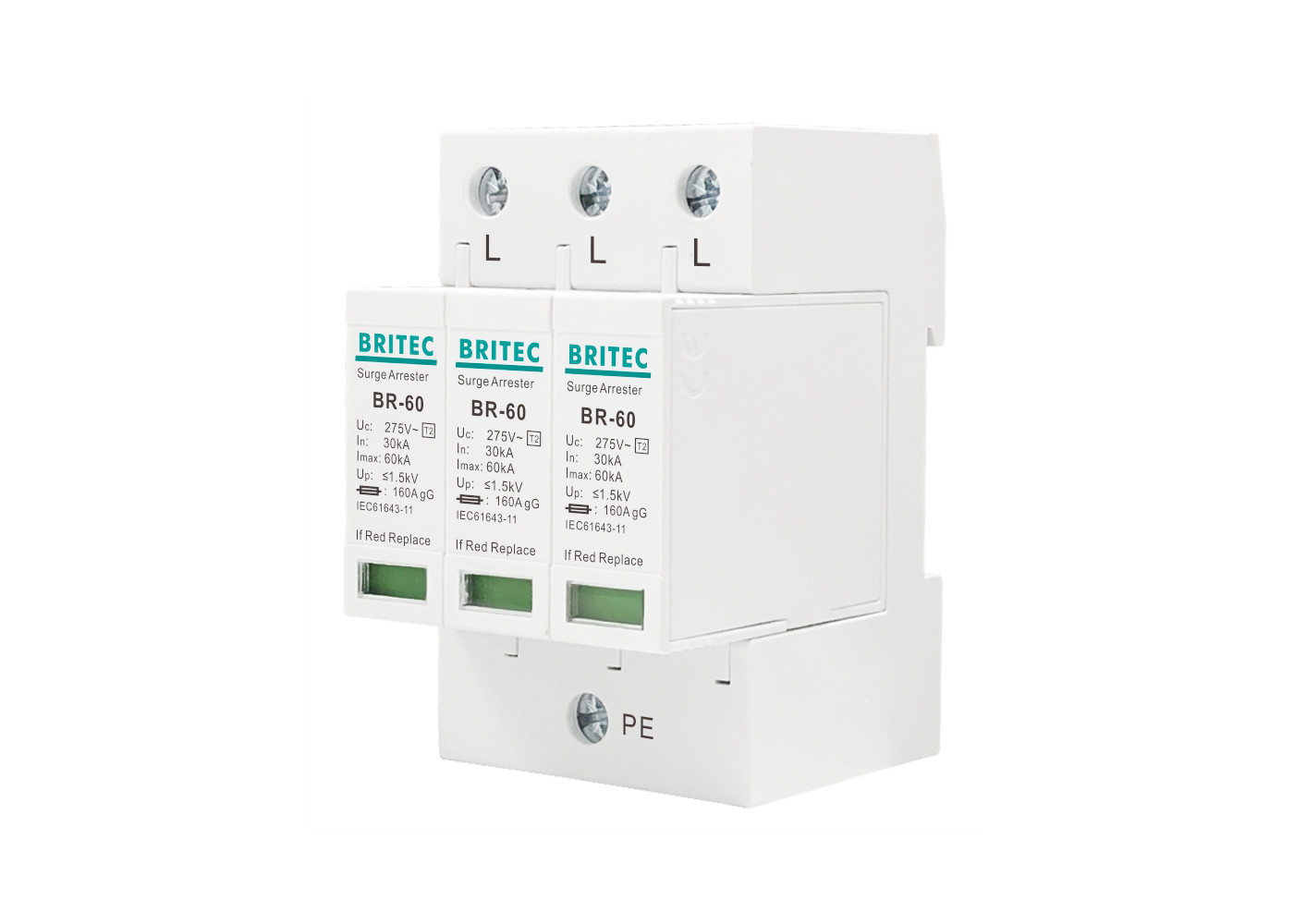 Low Voltage 1.5kV 3P 60ka Mov Type 2 Surge Protection Device Surge ...