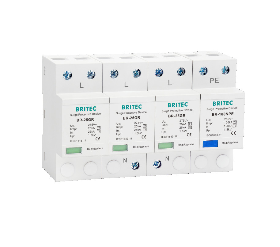 BR-25GR 3+1 25kA Type 1 Surge Protection Device surge Arrester Spd ...