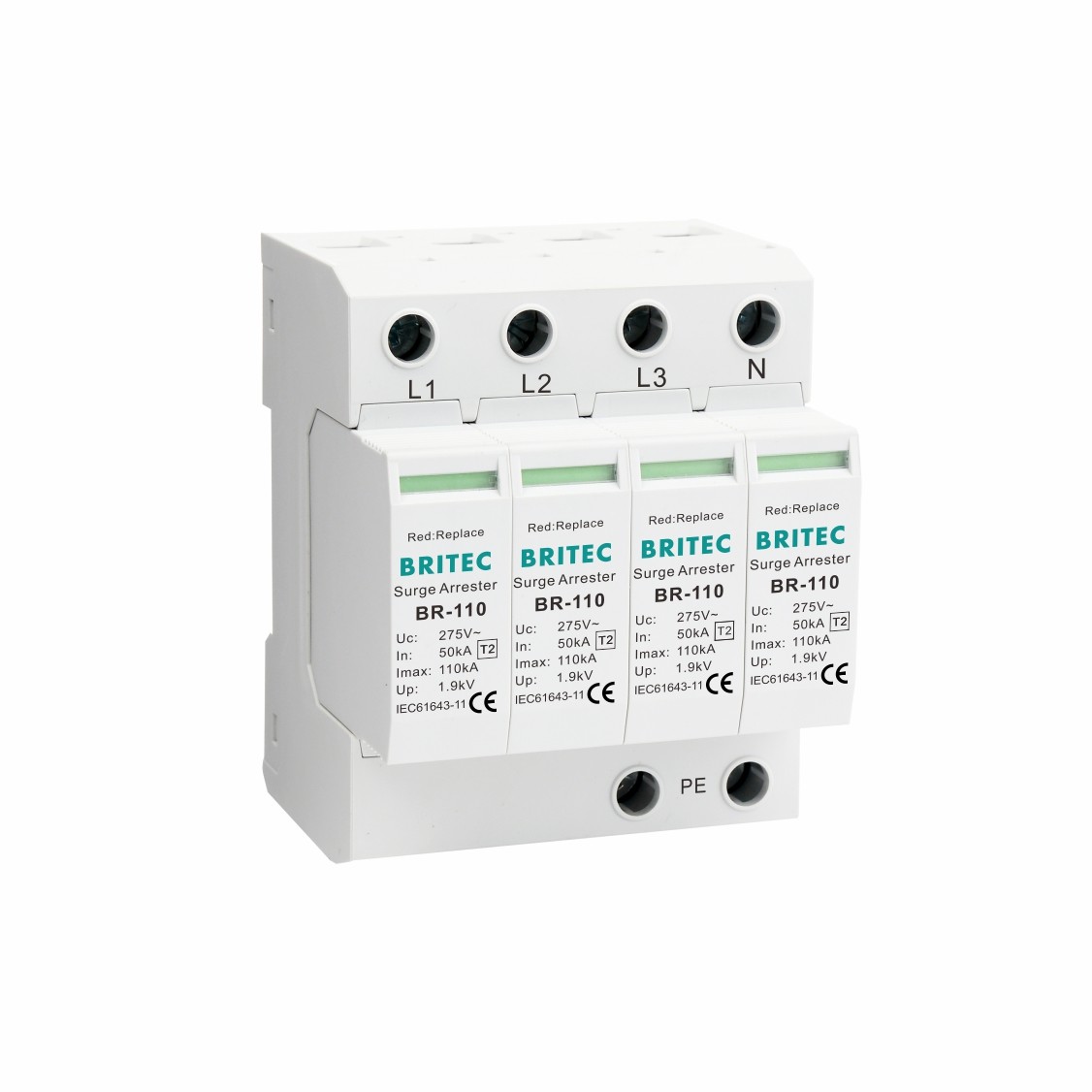 BR-110 4P OEM Type 2 Surge Protector 275v surge protection device SPD ...