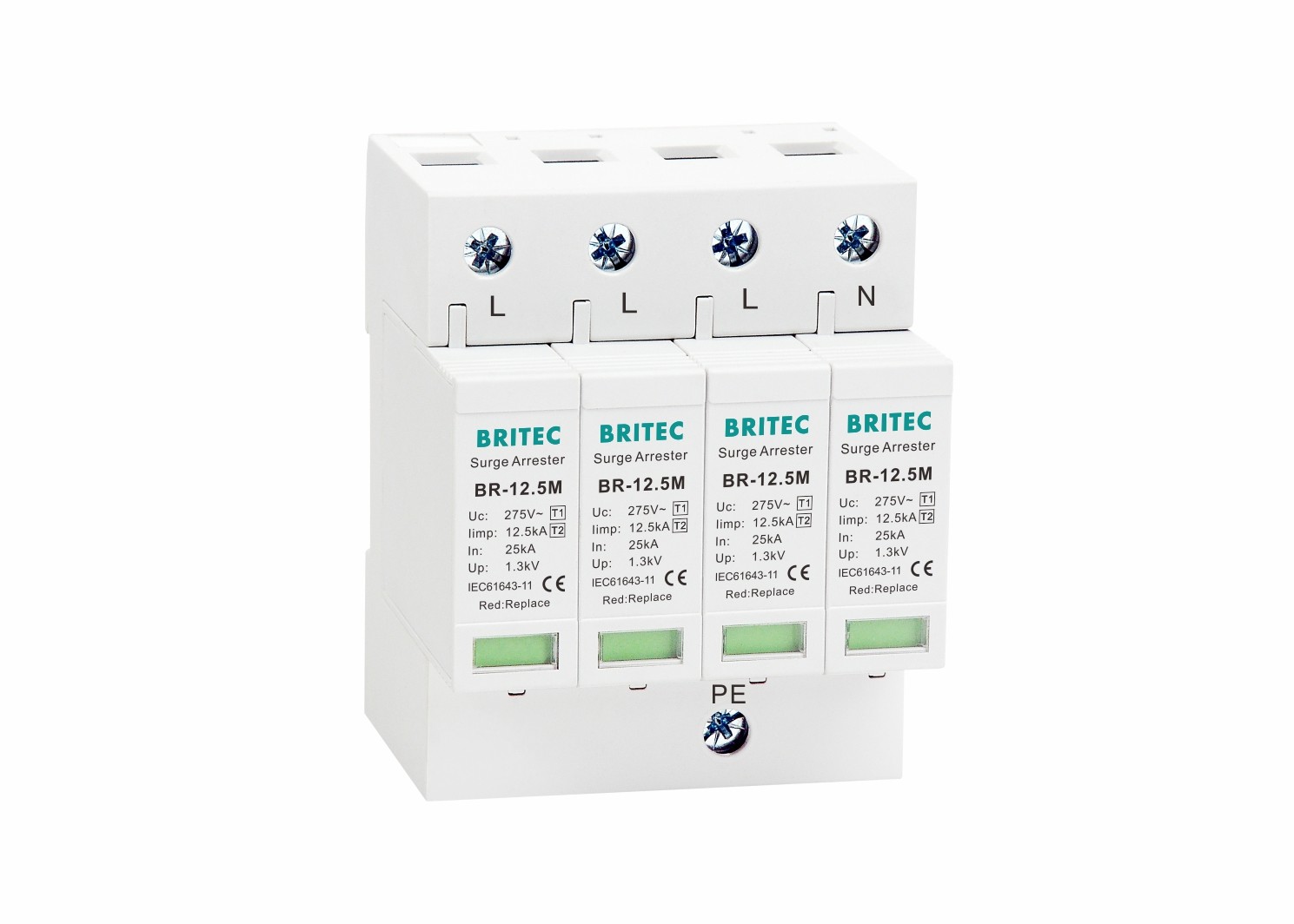 Class I+II SPD 4P 275V BRITEC Surge Protection Device Surge Arrester