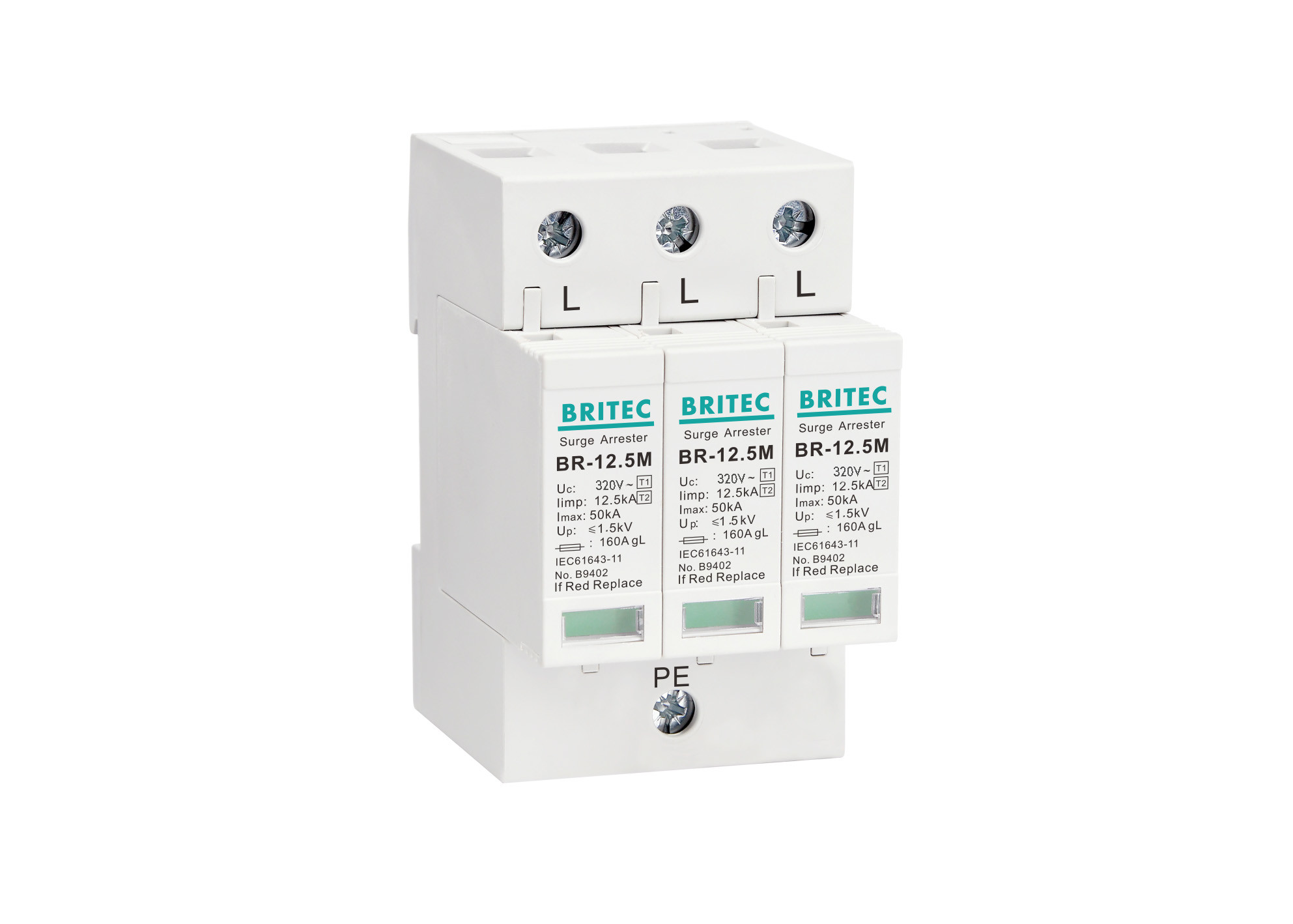 IP20 AC Surge Protection Device 3 Phase Lightning Surge Protector TUV ...
