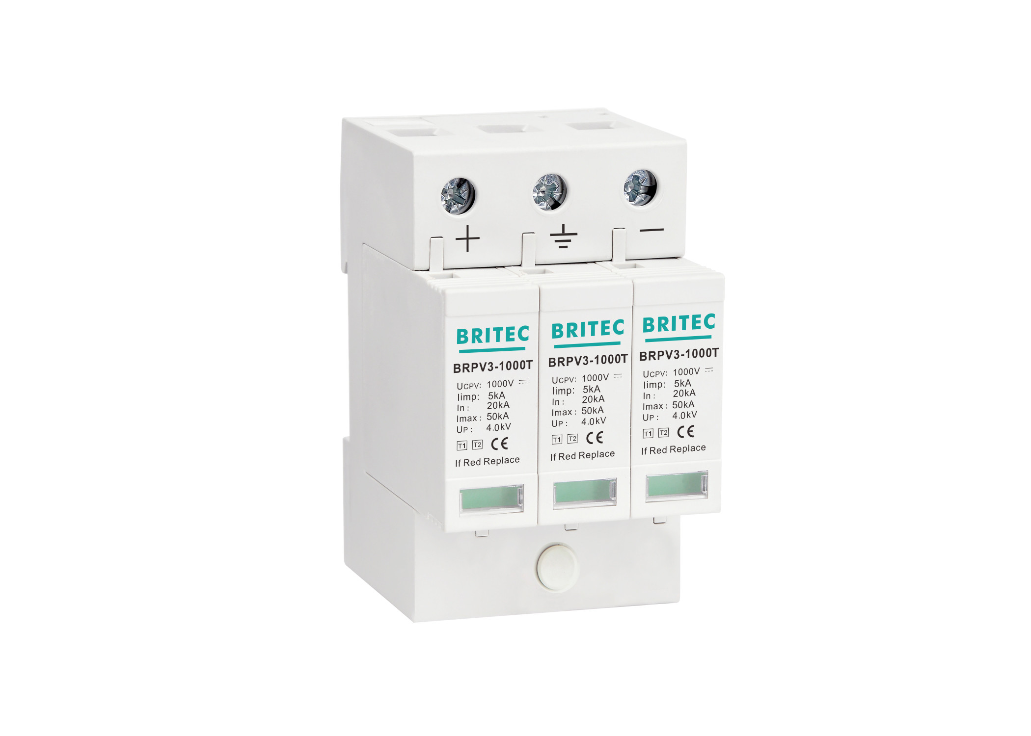 Type 1+2 1000v 5kA DC SPD PV Solar Lightning Protection Device