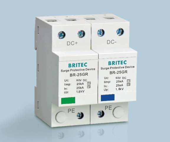 BR-25GR 48V Class I Low Voltage Lightning Arrester 25kA 48V SPD Surge ...