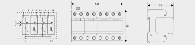 BR-25M 4P Type 1 Surge Protection Device Lightning protection varistor ...