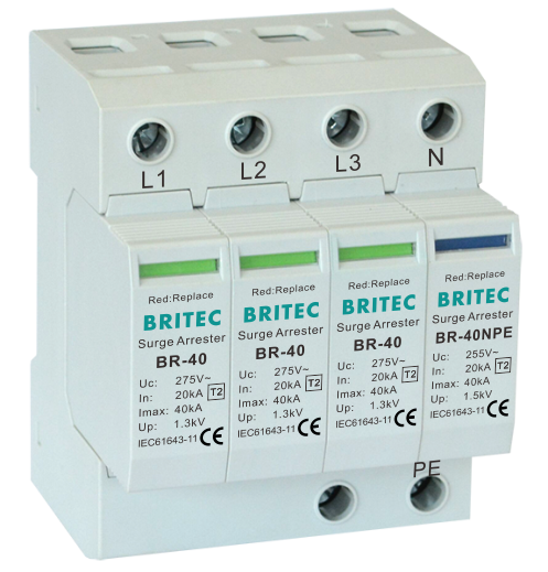 BR-40 3P+1 Surge Protection Protector Device Lightning Arrester ...