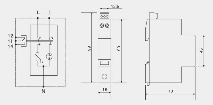 Single Phase Type 2 And Type 3 AC Surge Arrester With Fault Indication ...